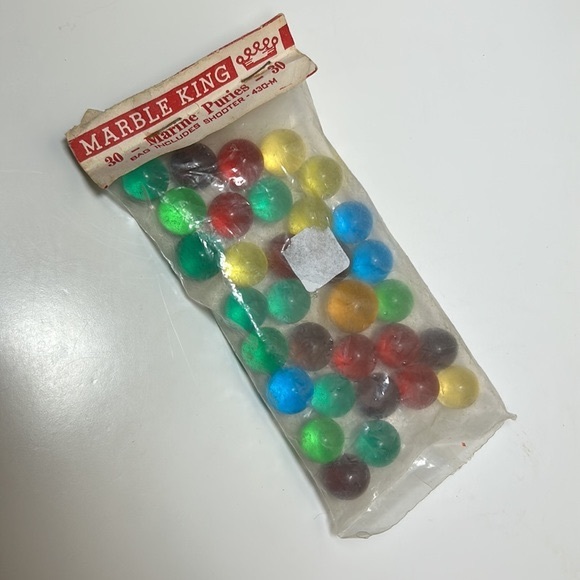 Vintage | Games | Vintage Marble King Marine Puries Bag Of Glass ...